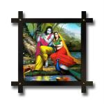 Buy PnF Wood Cross Frame Hand-Crafted With Photo Of Radha Krishna, 10 X ...