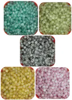 Buy Goonmala Crackle glass crystal beads for bracelet, Rakhi, Jewellery making 8mm multicolour ...