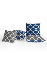 Buy Divine Casa Blue & Grey Polyester Cushions Cover, 40 cm x 40 cm ...