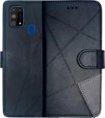 Buy SUPER ME Samsung M31 Black Leather Dual Protection Flip Cover ...