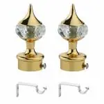 Buy ZYREX Diamond Stainless Steel Curtain Bracket Parda Holder with ...