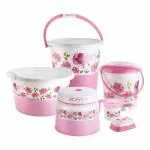 Buy Joyo Dream Home 6 Pcs Bathroom Bucket, Tub & Mug Set, Heavu Duty ...