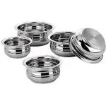 Buy IM ENTERPRISE Steel Stainless Handi Set 0.5L, 0.8L, 1.1L, 1.6L, 2L (Pack of 5) Online at ...