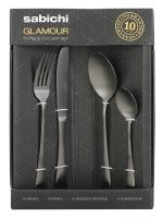Buy Sabichi Glamour Stainless Steel Matt Black Set of 16 Pieces Cutlery ...