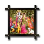 Buy PnF Wood Cross Frame Hand-Crafted With Photo Of Radha Krishna, 10 X ...