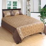 Buy Varde Brown Jacquard Double Bedcover with 2 Pillow Cover 220 x 220 ...