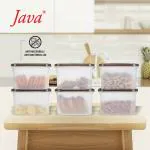 Buy JAVA - 1000 ml Plastic Grocery Container (Pack of 6, Brown) Online ...