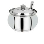 Buy MARWALL Silver Stainless Steel Matka Shape Ghee Pot With Spoon ...