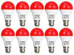 Buy 3A BRIGHT 9W B22 Round Red LED Bulb (Pack of 10) Online at Best ...
