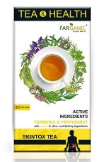 Buy Farganic Skintox Green Tea with Turmeric and Peppermint 30 Tea Bags ...
