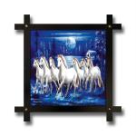 Buy PnF Wood Cross Frame Hand-Crafted With Photo Of Seven Vastu Horses ...