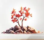 Buy ARASAN GRAPHICS "Pink Tree with Stone " Decorative Wall Sticker ...