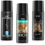 Buy RIYA Creator And Born Rich And Bindas Mania Body Spray Deodorant For Man 150 Ml Each ...
