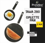 Buy Prestlee Greblon Coating Tawa 280 & Omlette Pan Combo 2 MM ...