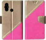 Buy Sbms Poco C55 Pink Artificial Leather Shock Proof Flip Cover Online ...