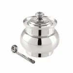 Buy MARWALL Silver Stainless Steel Multipurpose Matka Shape Ghee Pot ...