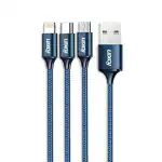 Buy FOXIN FDC-MAC04 3-IN-1 USB KEVLAR BRAIDED CABLE ( BLUE) Online at ...