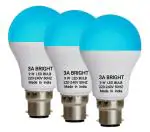 Buy 3A BRIGHT 9-Watt B22 Round Blue Color LED Bulb (Pack of 3) Online ...