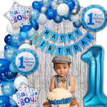 Buy House of Banter 1st Birthday Decoration Kit for Boys - 68pc Combo ...