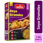 Buy Ahaar Soya Granules, 1Kg (200g X 5 Pack) | 52% Protein, 17% Fibre & Less than 1% Fat Online ...