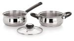 Buy Neelam Stainless Steel 3Pcs Induction Bottom Cookware Set of Belly ...