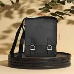 Buy TCS ENTERPRISES Genuine Leather Laptop Bag for Men and Women Black ...