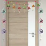 Buy Pink Sky Bandarwal Toran for main door, Mandir witH Pompom Wall ...