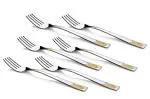 Buy FnS RAGA 24 Karat Gold Plated Stainless Steel Dinner Fork (Set of 6 ...