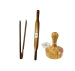 Buy Arman Spoons Brown Wood Chimta, Belan And Masher Set (Pack Of 3 ...
