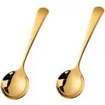 Buy UniKart Gold Soup Spoon, SUS 304 Stainless Steel Round Spoon with ...