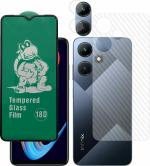 Buy Vatsin 18D Tempered Glass [with Silicon Coating] & 3D Back Carbon ...