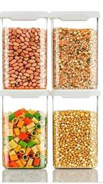 Buy LEAWALL Multicolour Plastic Air Tight Pulses Storage Container Bpa ...