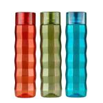 Buy IMPOTECH Multicolor Plastic Round Checks Leak-Proof And Durable Water Bottle 1 ltr - Pack Of ...
