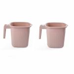 Buy Regalo Plastic Square DLX Ribbed Mug,1.5 LTR (Packof2) (Lightbrown ...