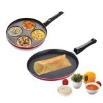 Buy Linash Non Stick Flat Dosa Tawa With Uttapam Tawa|Crepe Pan|Pancake Moulds Coockware Set ...