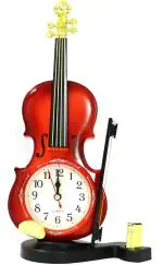 Buy Sigaram Home Decorative Plastic Violin Clock with Pen Stand (279 mm ...