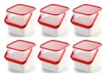 Buy GRECY Red Plastic Storage Container With Lid - 3 Kg (Pack Of 6 ...