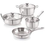 Buy NEELAM Stainless Steel Cookware 22G Induction Bottom 4 Pcs set With ...