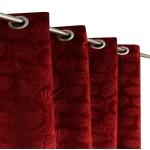 Buy MSD Decor Hub Room Darkening Leaf Velvet Heavy Steel Eyelet ...