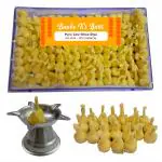 Buy Baake Ghee Diya Batti Cotton Wicks (Regular,50) Ghee Wick Phool ...