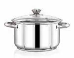 Buy Praylady Silver Stainless Steel Delight Series 3 Ply Base Stock Pot ...