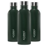 Buy AQUENCH STEP set of 3 Stainless Steel Colored Fridge Water Bottle ...