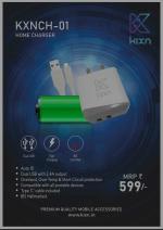Buy KIXN Dual Charger> 2.4A Fast Charging With Type C Cable Dual Port ...