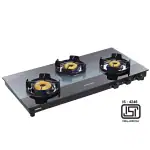 Buy Padmini CS 3GT Fusion 3 Burner Glass Gas Stove Manual ISI Certified ( 1HF, 1 Big, 1 Small ...