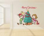 Buy Lanstick Vinyl Multicolor Merry Christmas Self Adhesive Wall ...