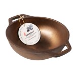 Buy Aarogyam Round Kadai, 8 Inch Diameter, Cast Iron, Pre Seasoned ...