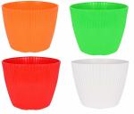 Buy Round Mega Plastic Pot, Multicolor, 11 Inch, 4 Pieces Online at ...