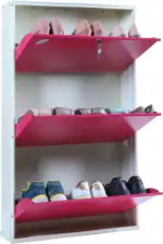 Buy Babbar Steel 3 Door Metal Wall Mounted Shoe Rack Steel Shoe And ...