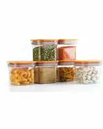 Buy Welldone Transparent Orange Pastic Grocery Container 600 Ml (Pack ...