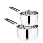 Buy LINASHA Stainless Steel Induction Compatible Saucepan, Flat Base ...